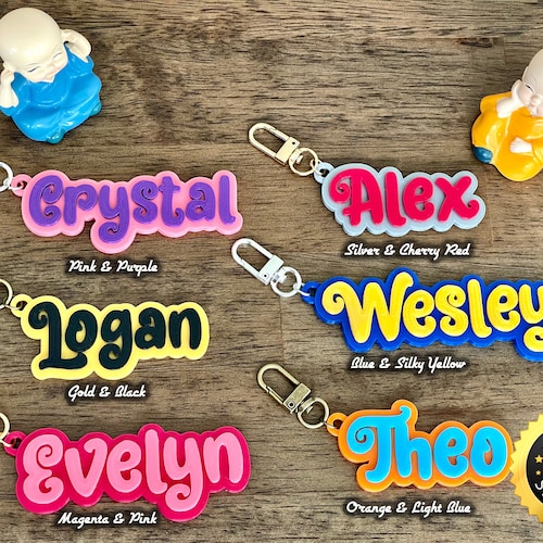 Personalized Custom Name Tag Keychain Keyring Zipper Pull - Etsy