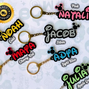 Custom Disney Keychain, Disney Name Key Chain, Disney Name Tags ...