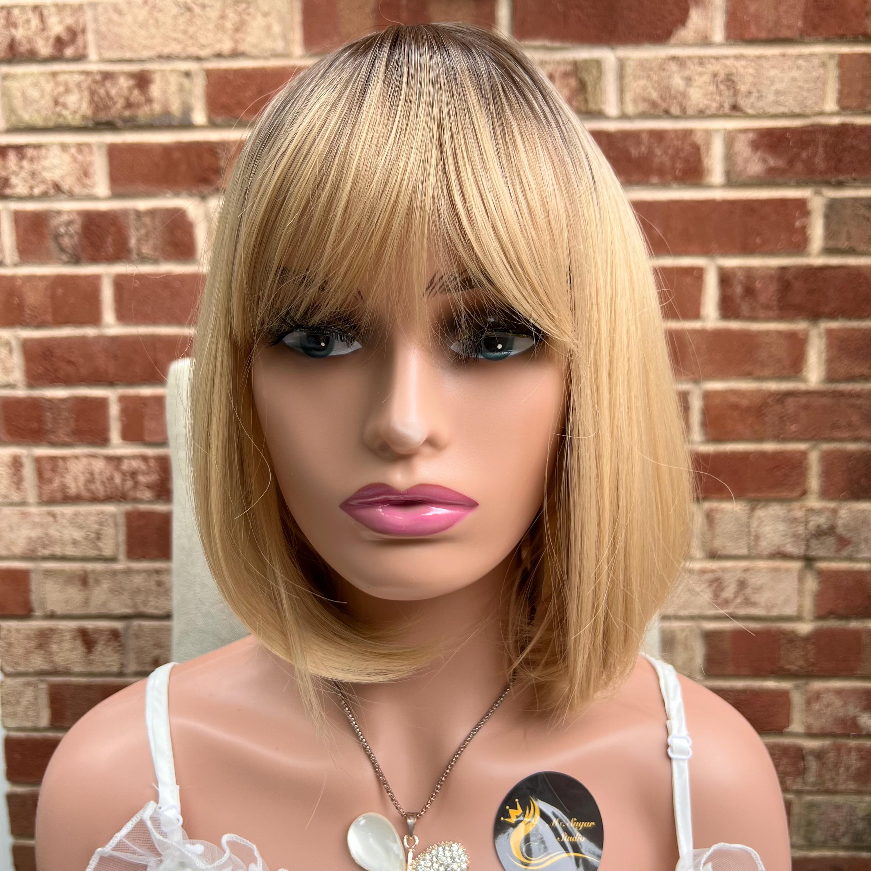 Blonde wig with bangs halloween store