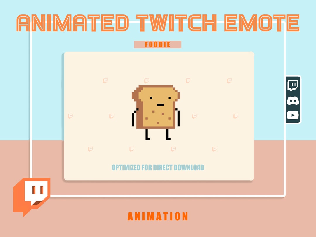 El emoticón animado FOODIE TOAST, Twitch, Discord, pegatina emoji, con ...
