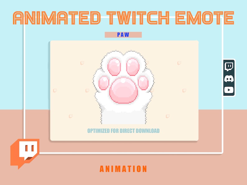ANIMATED Waving PAW Emote/ Emoji W/ Transparent Background is Ready to ...