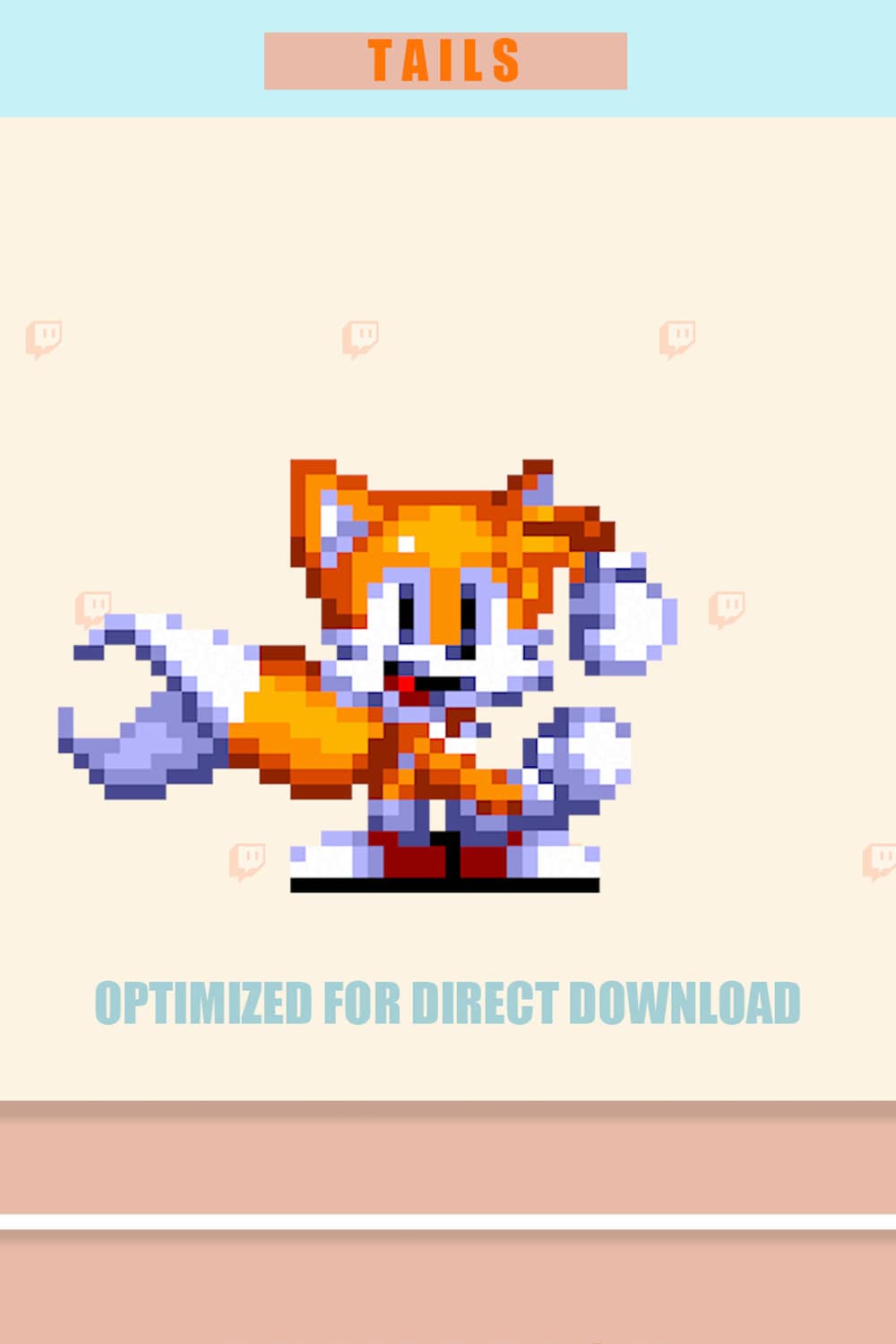 ANIAMTED Dancing Tails Prowler Emote/ Emoji Sega/ SONIC Cute With ...