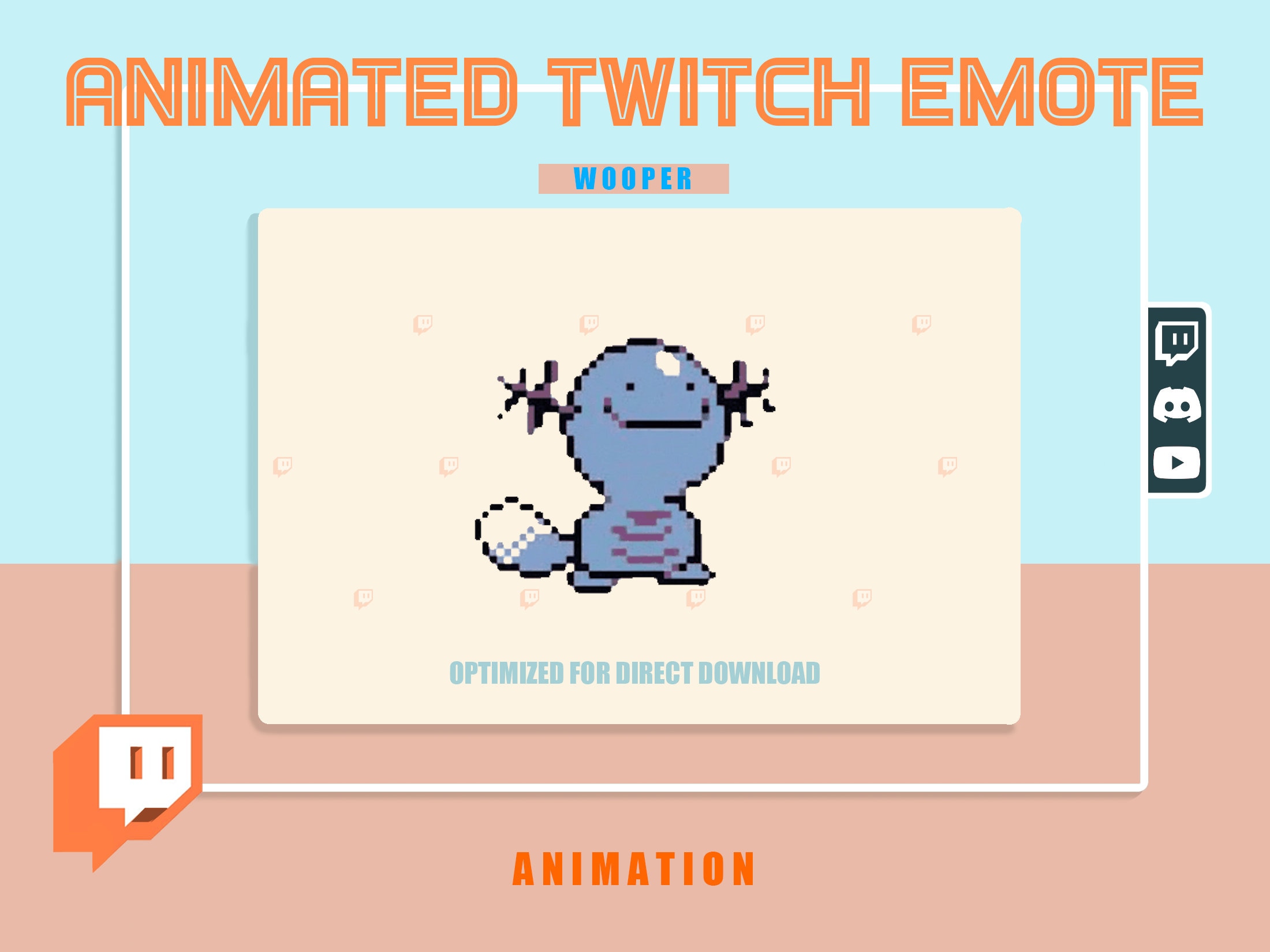 ANIMATED Squishy Wooper Pixelated Pokemon With No Background for ...