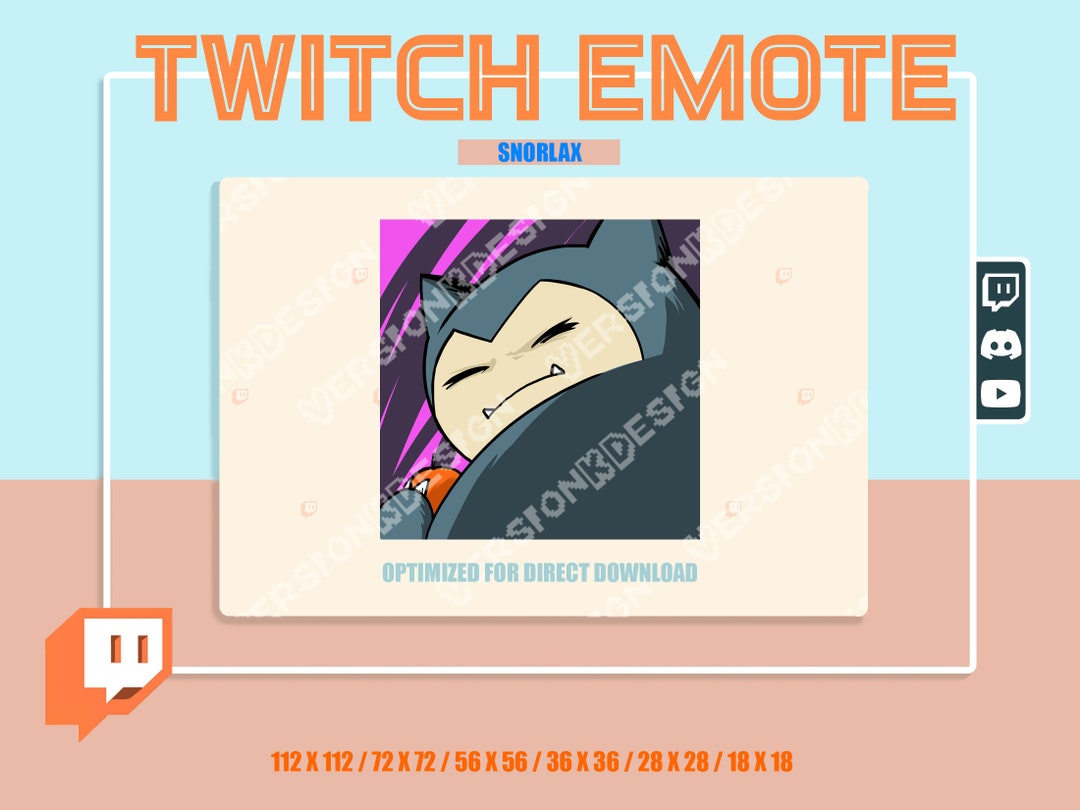 Twitch Emote w/background/ Greedy Snorlax, Mine, Greedy Emotes / Cute ...
