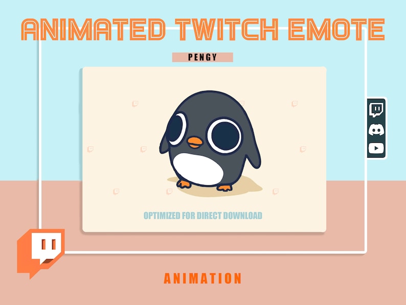 ANIMATED Penguin Wobble 3D Emote/ Emoji for Twitch/ Discord/ Chat - Etsy