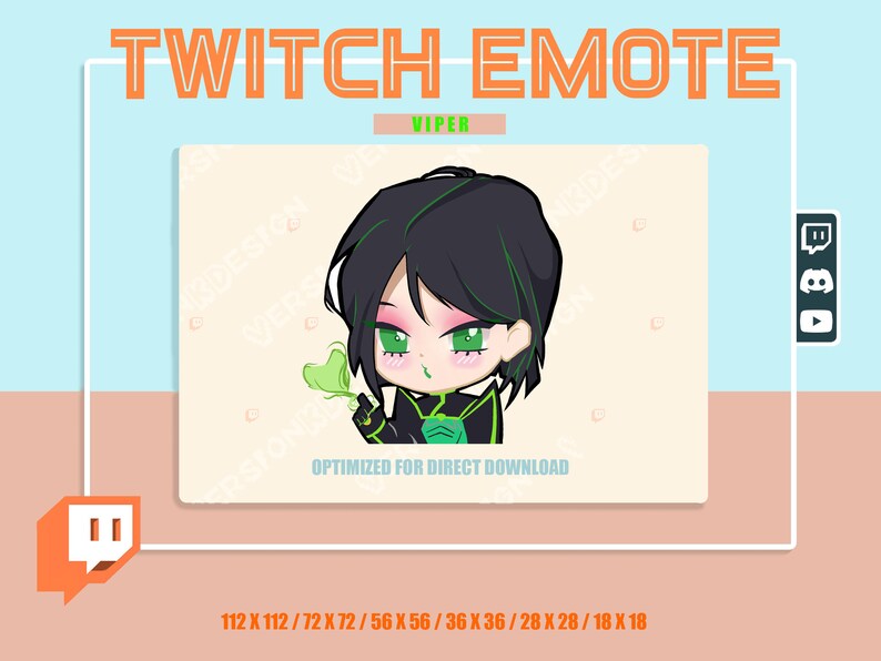 Cute Chibi VIPER transparent BG / Valorant/ Cute Viper Meme - Etsy