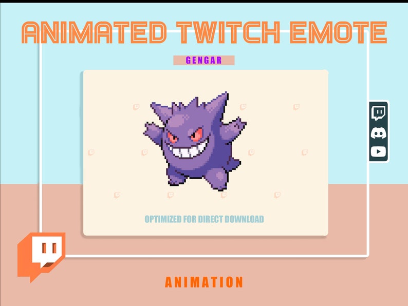 ANIMATED Dancing GENGAR Pixelated Emote/ Emoji - Etsy