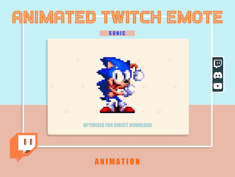 ANIAMTED Dancing Sonic the Hedgehog Emote/ Emoji Sega Cute With ...