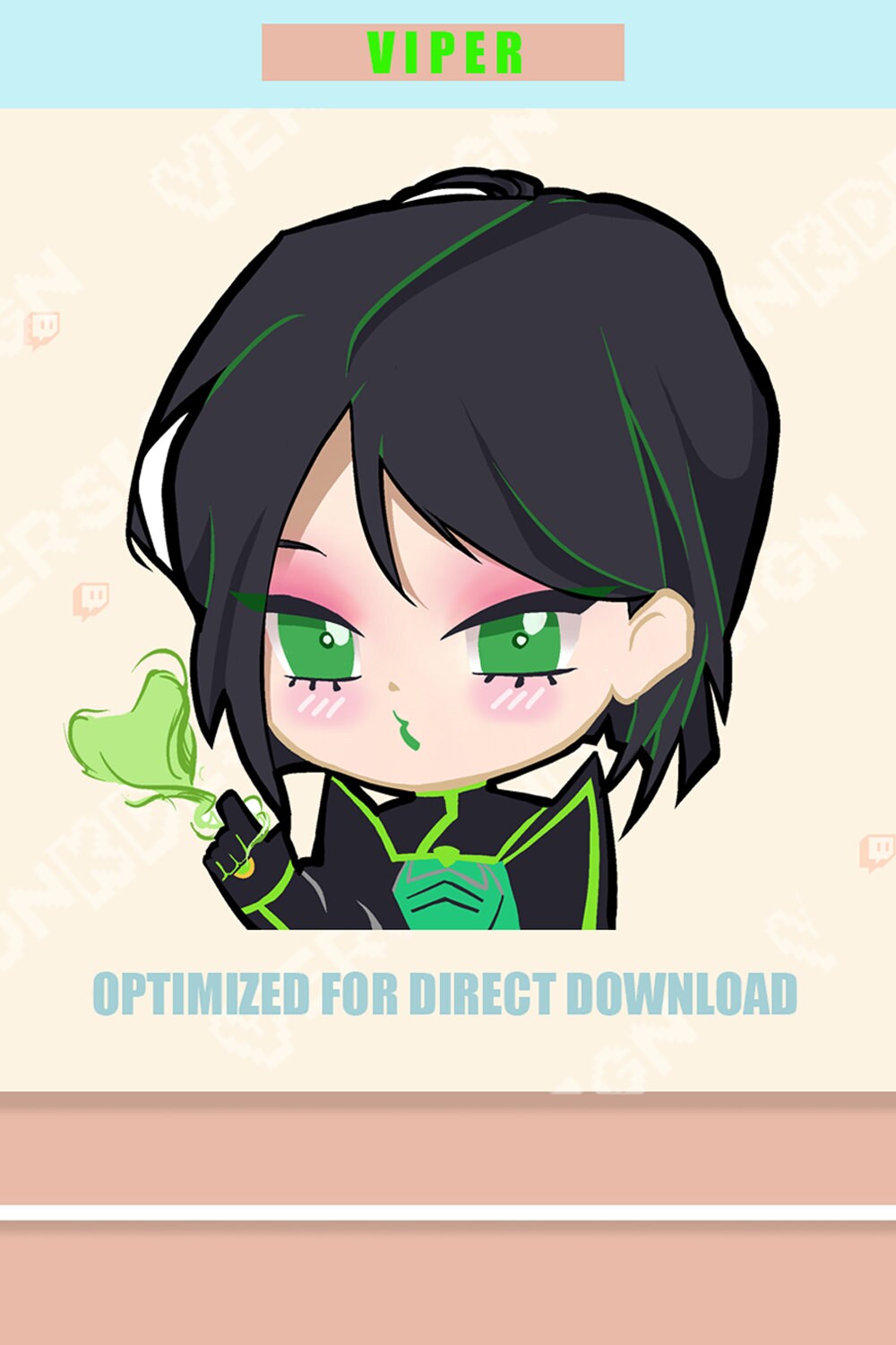Cute Chibi VIPER transparent BG / Valorant/ Cute Viper Meme - Etsy
