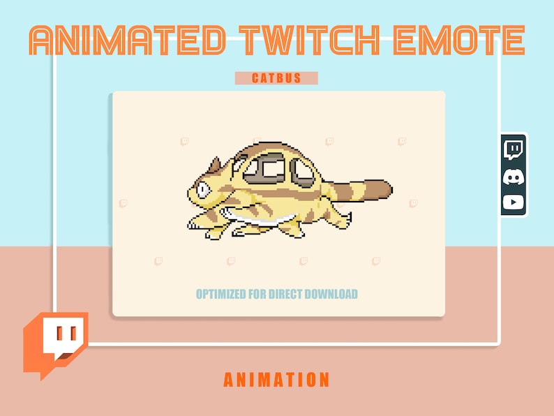 ANIMATED CATBUS Pixelated Emote/ Emoji Studio Ghibli W/ Transparent ...