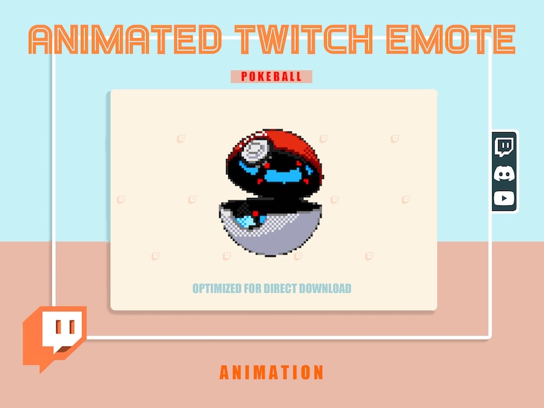 ANIMATED Opening Pokeball Pixelated/ Pokemon Emote W/ TRANSPARENT ...