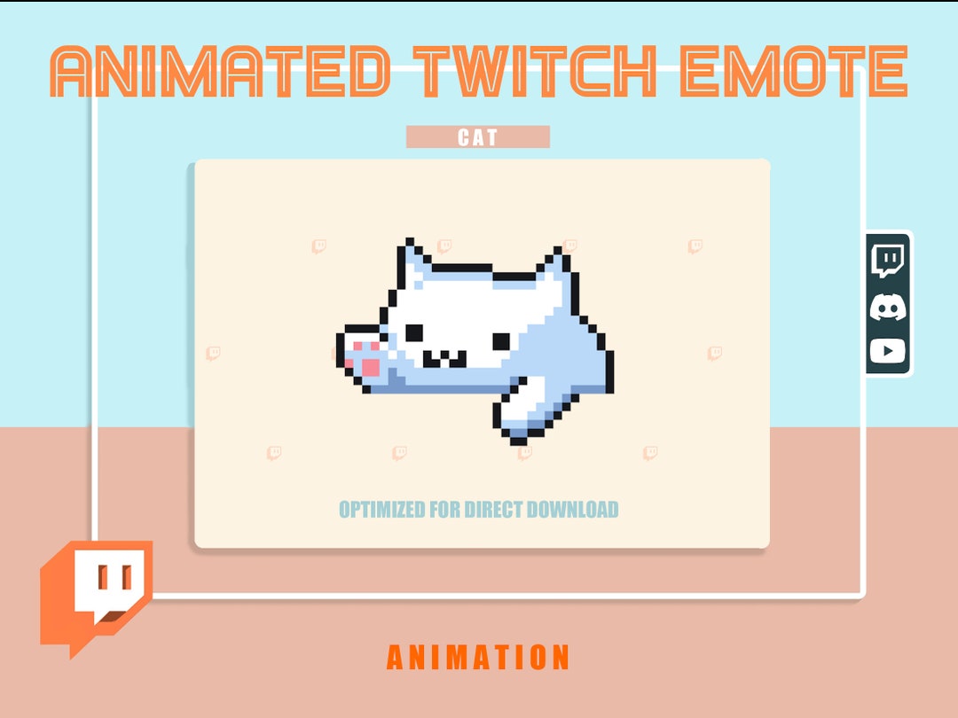 ANIMATED Cute, Typing CAT Emote (TRANSPARENT Background) Emote/ Emoji ...