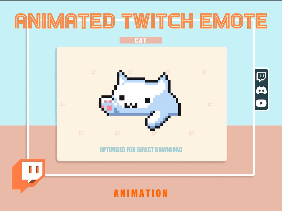 ANIMATED Cute, Typing CAT Emote TRANSPARENT Background Emote/ Emoji is ...
