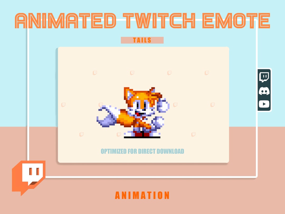ANIAMTED Dancing Tails Prowler Emote/ Emoji Sega/ SONIC Cute With ...