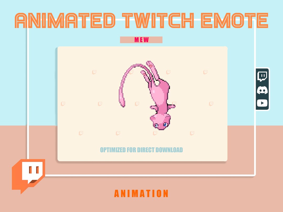 ANIMATED Cute MEW Flying Emote / Emoji W/ Transparent Background - Etsy