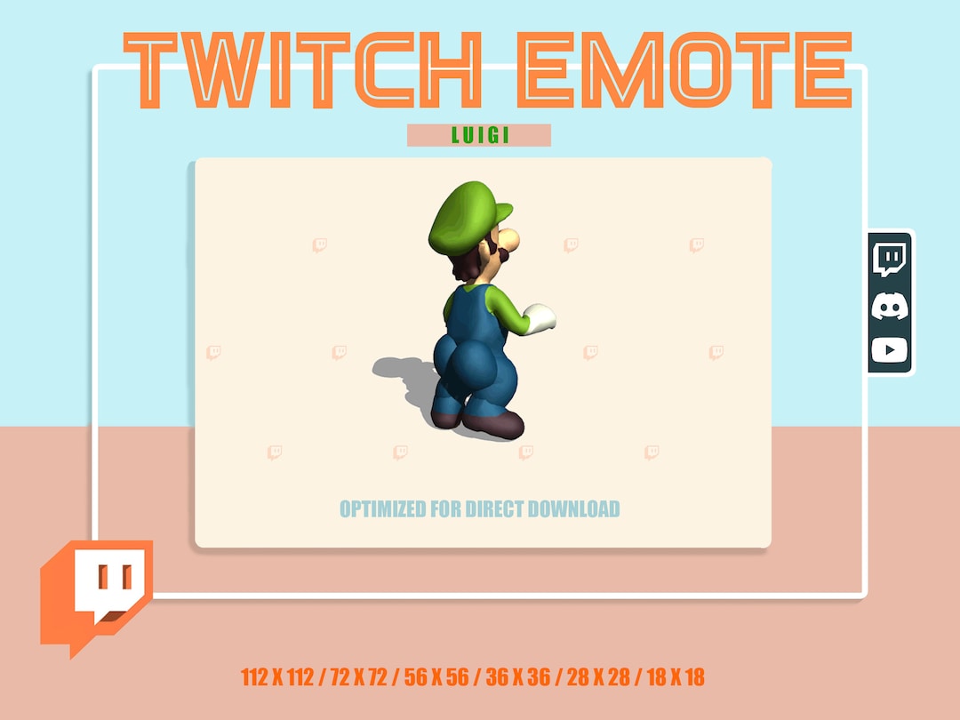 ANIAMTED Dancing LUIGI Low Poly Emote/ Emoji Cute With Transparent ...