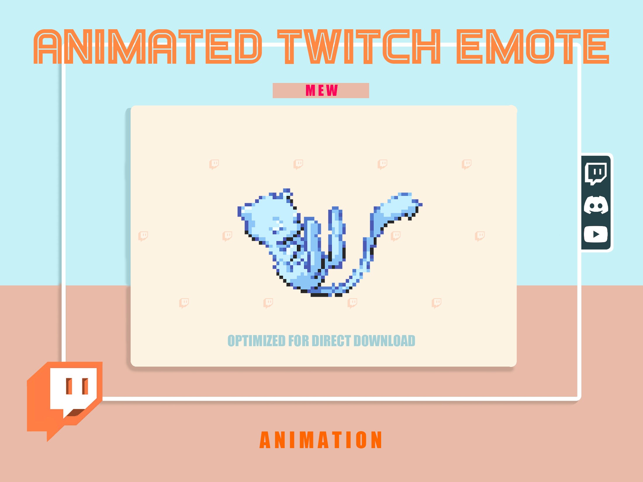 ANIMATED Cute MEW Flying Emote / Emoji W/ Transparent Background - Etsy