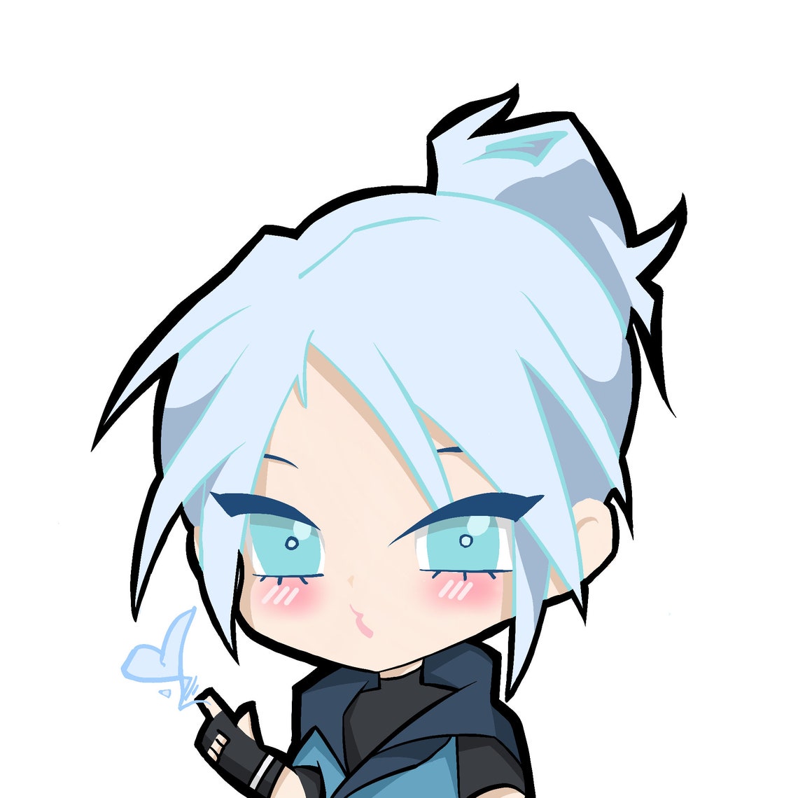 Cute Chibi JETT transparent BG / Valorant/ Cute Jett Meme Sub Emoji for ...
