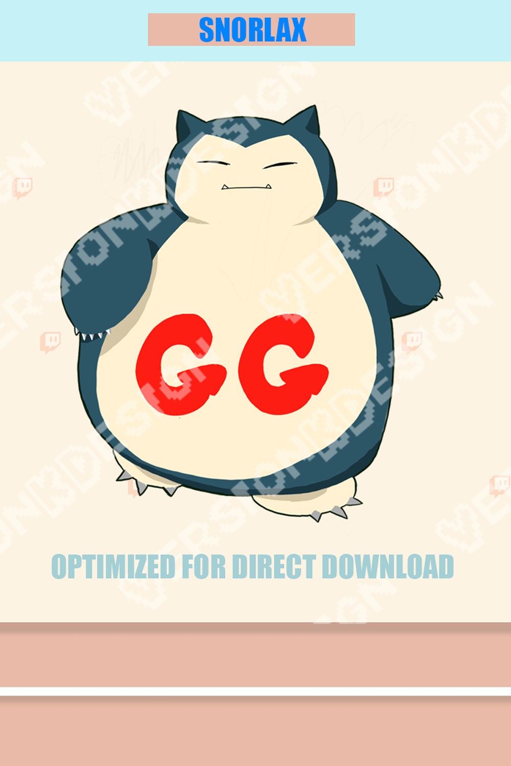 Twitch Emote (transparent) /GG Snorlax, Good Game, GG Emotes / Cute ...