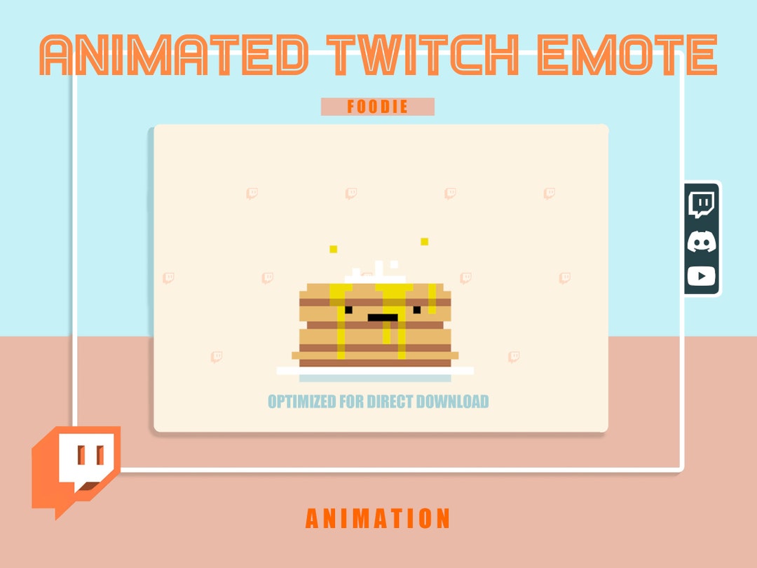 Animated FOODIE Pixelated Pancakes Emote, Twitch, Discord, Emoji ...