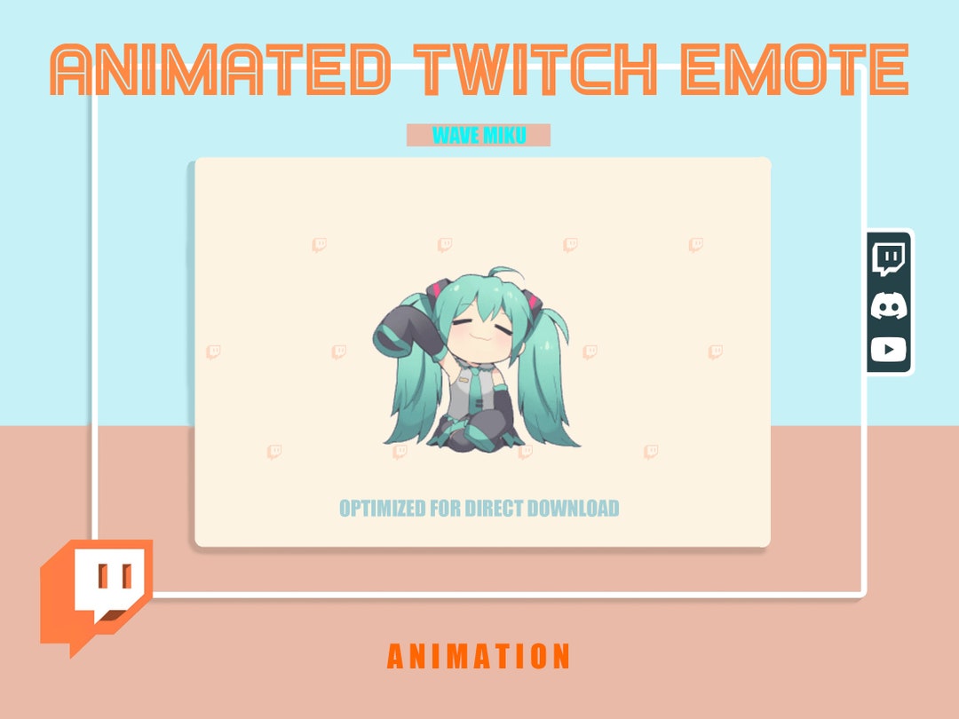 ANIMATED Waving Hatsune Miku Emote / Emoji - Etsy