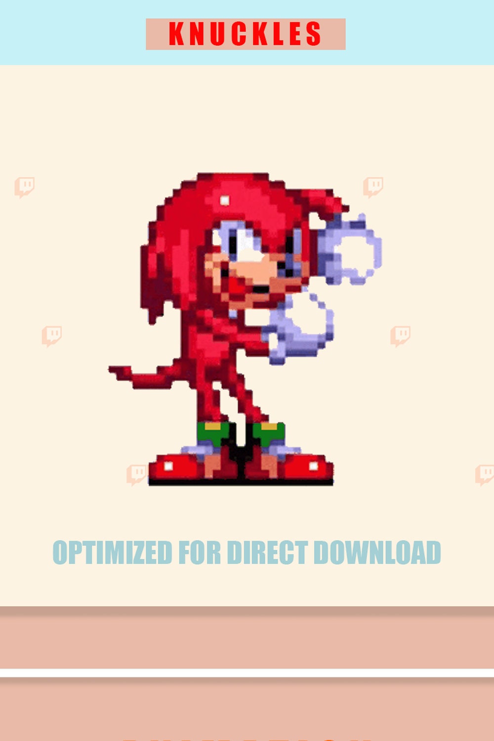 ANIAMTED Dancing Knuckles the Echidna Emote/ Emoji Sega/ SONIC Cute With Transparent Background ...