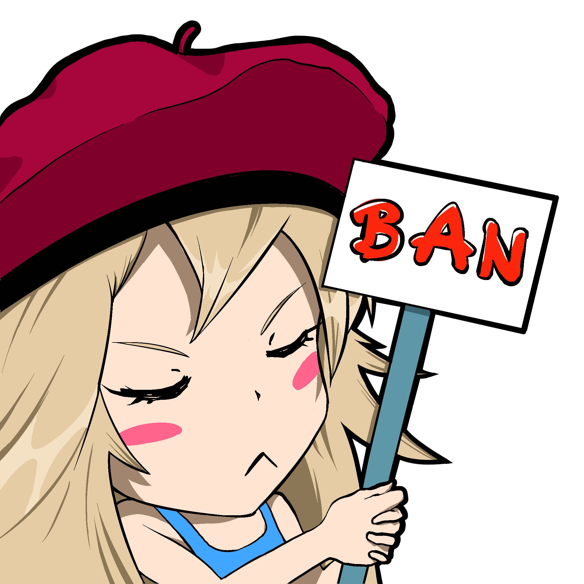 8 Cute Anime Girl (HAT GIRL) Emotes!!! (transparent Background) Cute ...