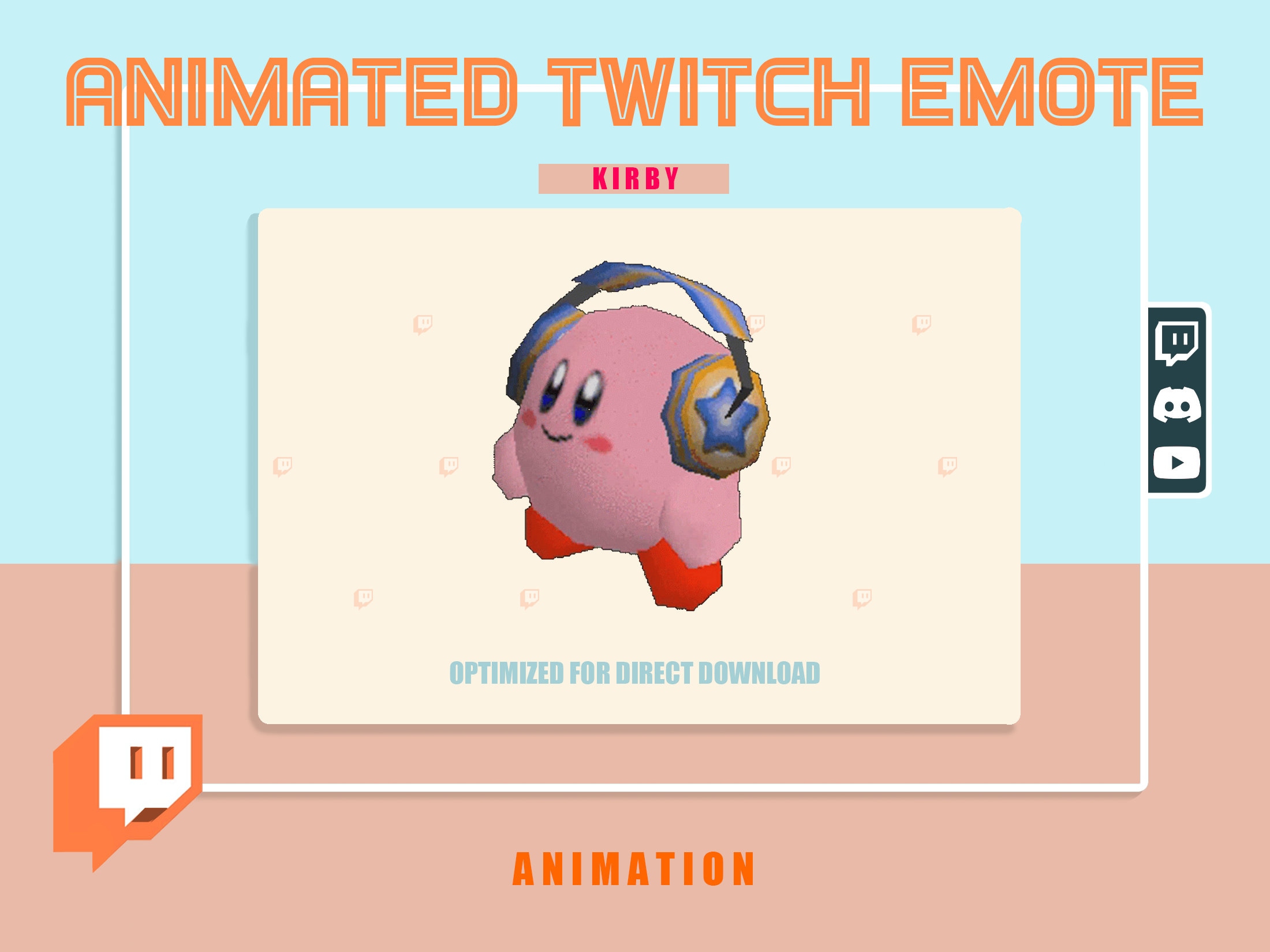 ANIMATED Kirby Dancing Low Poly Emote / Emoji Cute Transparent ...