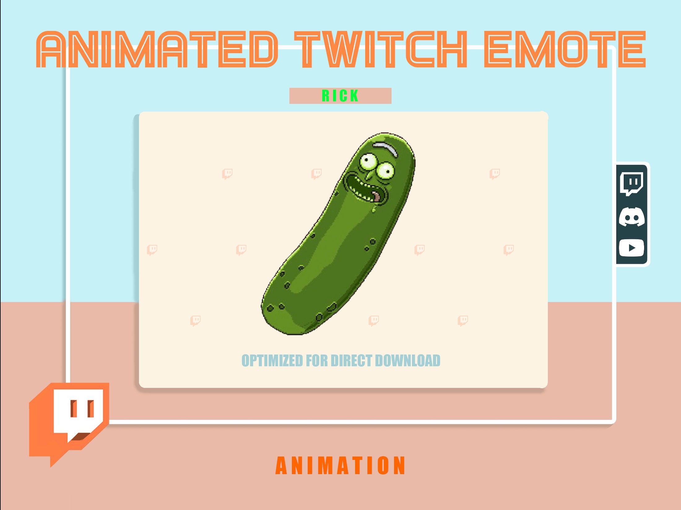 ANIMATED Scared Pickle RICK Emote/ Emoji Rick&morty W/ Transparent ...