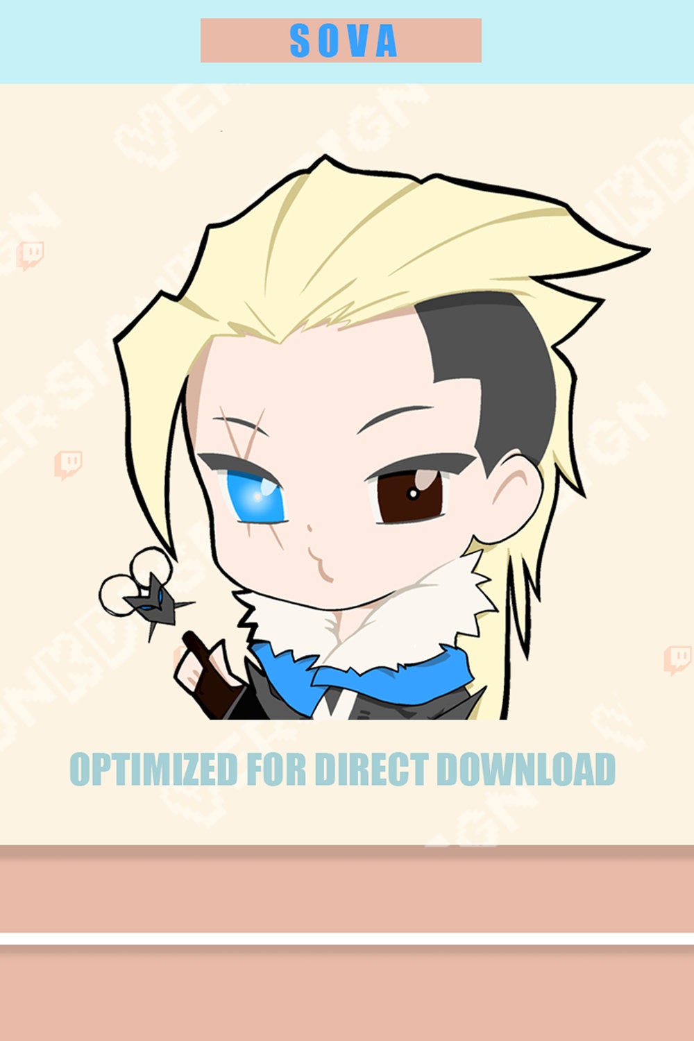 Cute Chibi SOVA (transparent BG) / Valorant/ Cute Sova Meme Sub Emoji ...