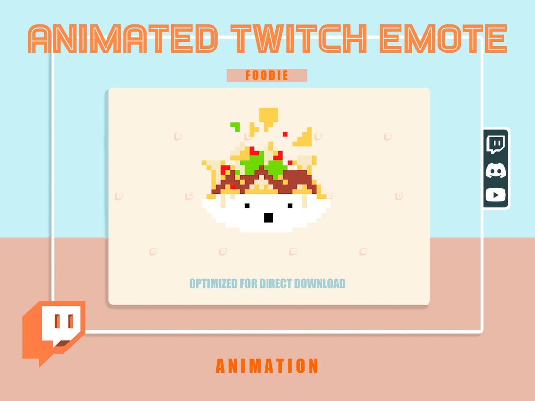 Animated FOODIE Jumping NACHOS Emote, Twitch, Discord, Emoji Sticker, W ...