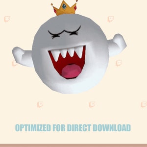 ANIMATED King BOO Dancing Low Poly Pixelated Emote (TRANSPARENT ...