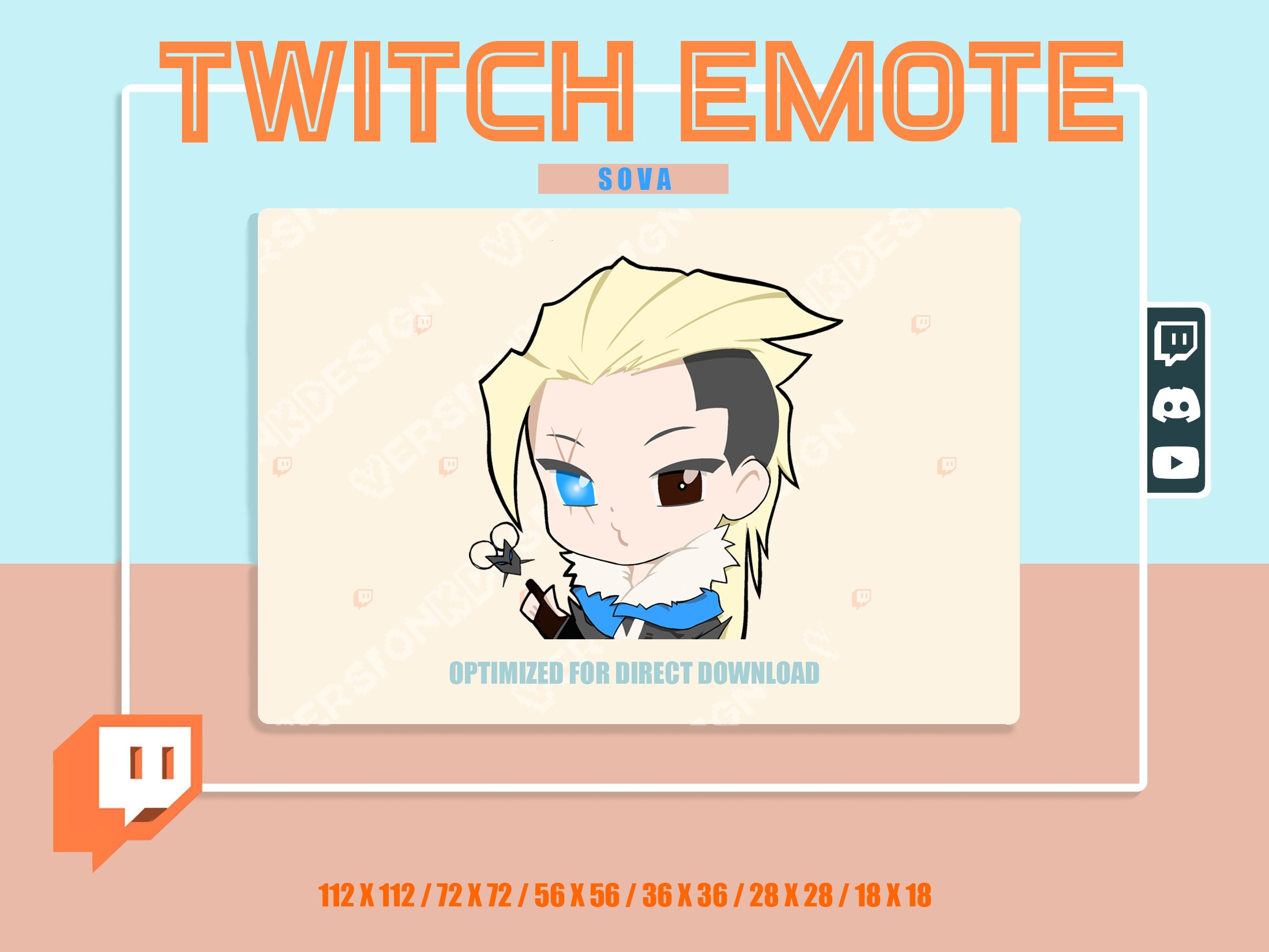 Cute Chibi SOVA (transparent BG) / Valorant/ Cute Sova Meme Sub Emoji ...