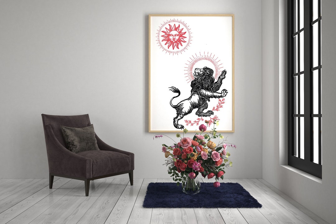 Leo Posters, Leo Zodiac Posters, Modern Leo Print, Zodiac Leo Posters ...