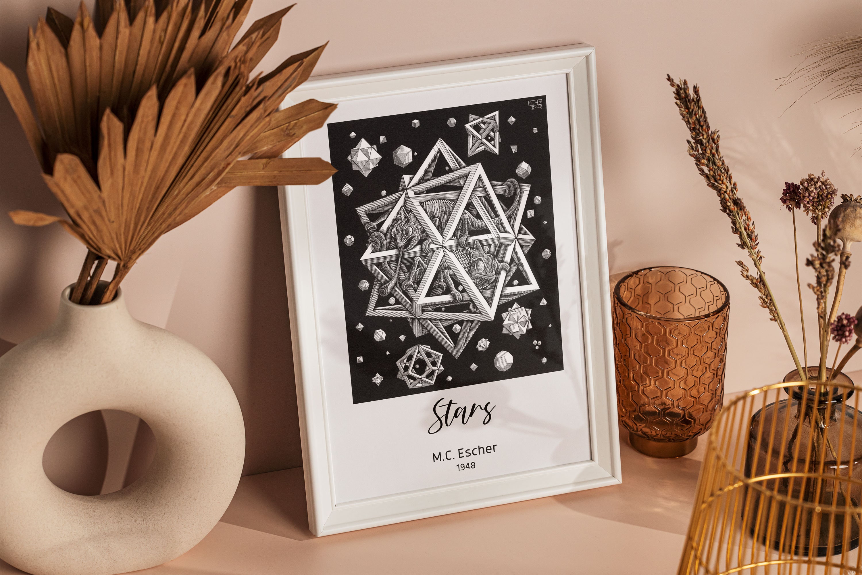 MC Escher Posters, Stars Poster, MC Escher Prints, Geometric Wall Art ...