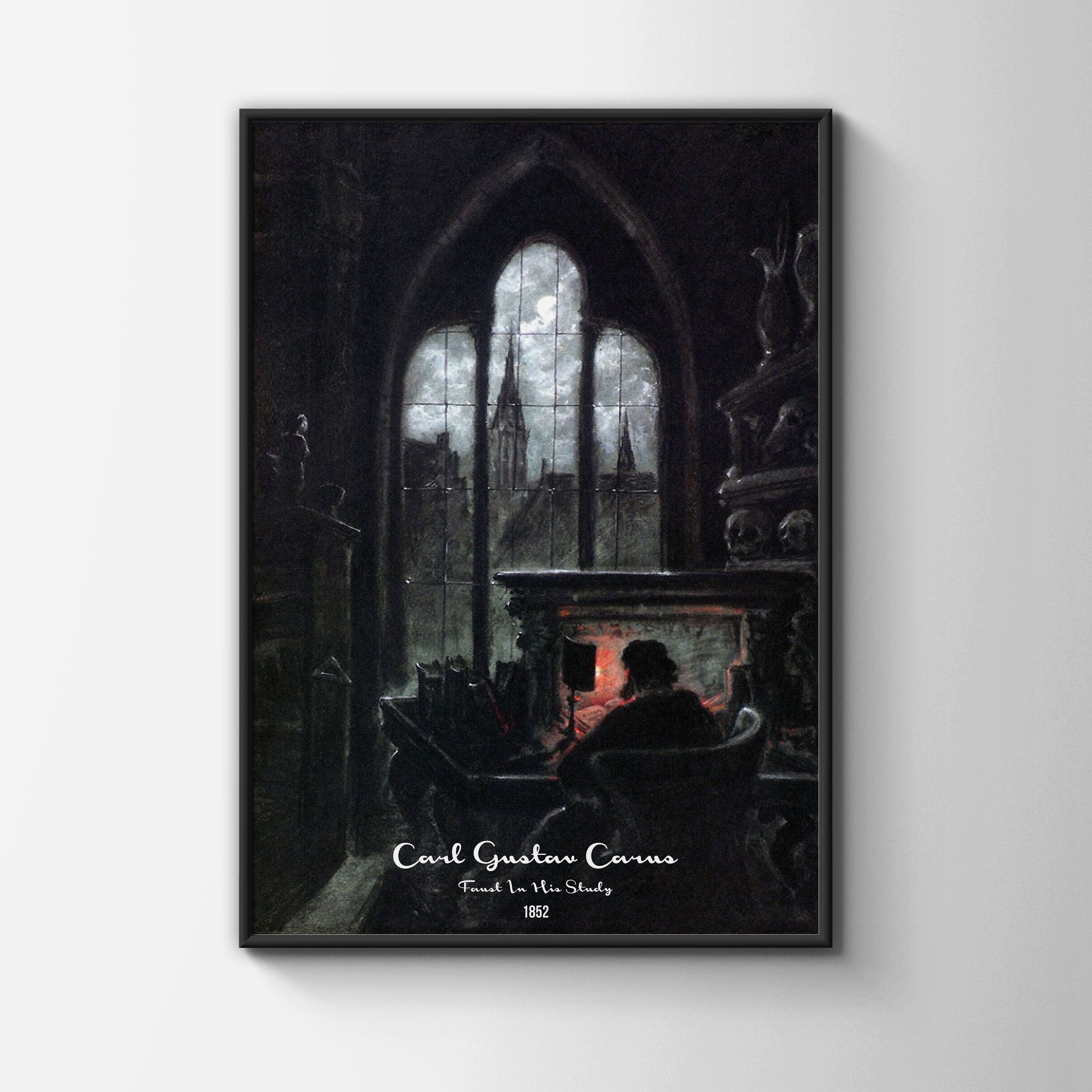 Carl Gustav Carus Poster, Faust in His Study Print, 1852 Painting ...