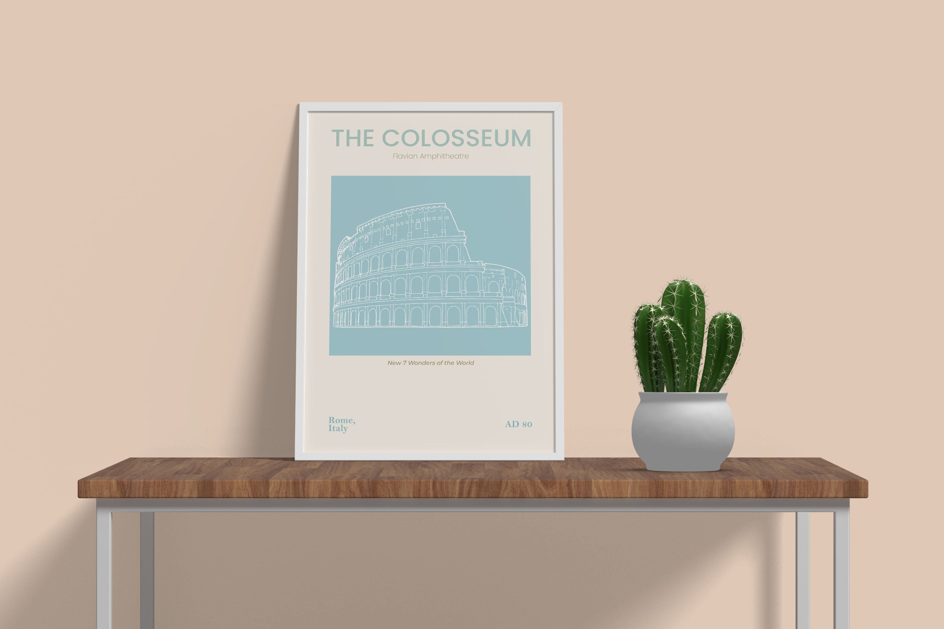 The Colosseum Art Print, 7 Wonders of the World, the Colosseum Poster ...