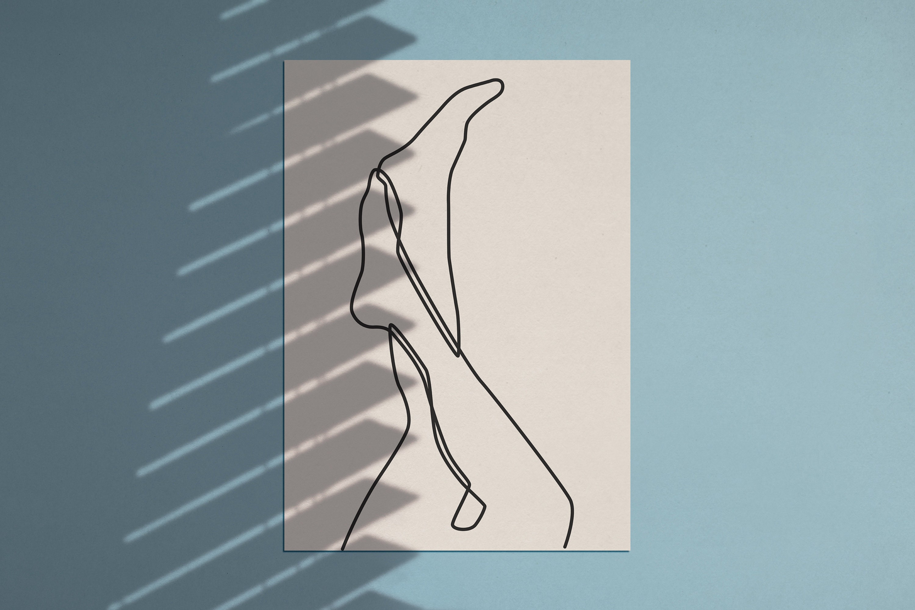 Abstract Woman's Legs Wall Art Print, Line Art Woman Legs Poster ...