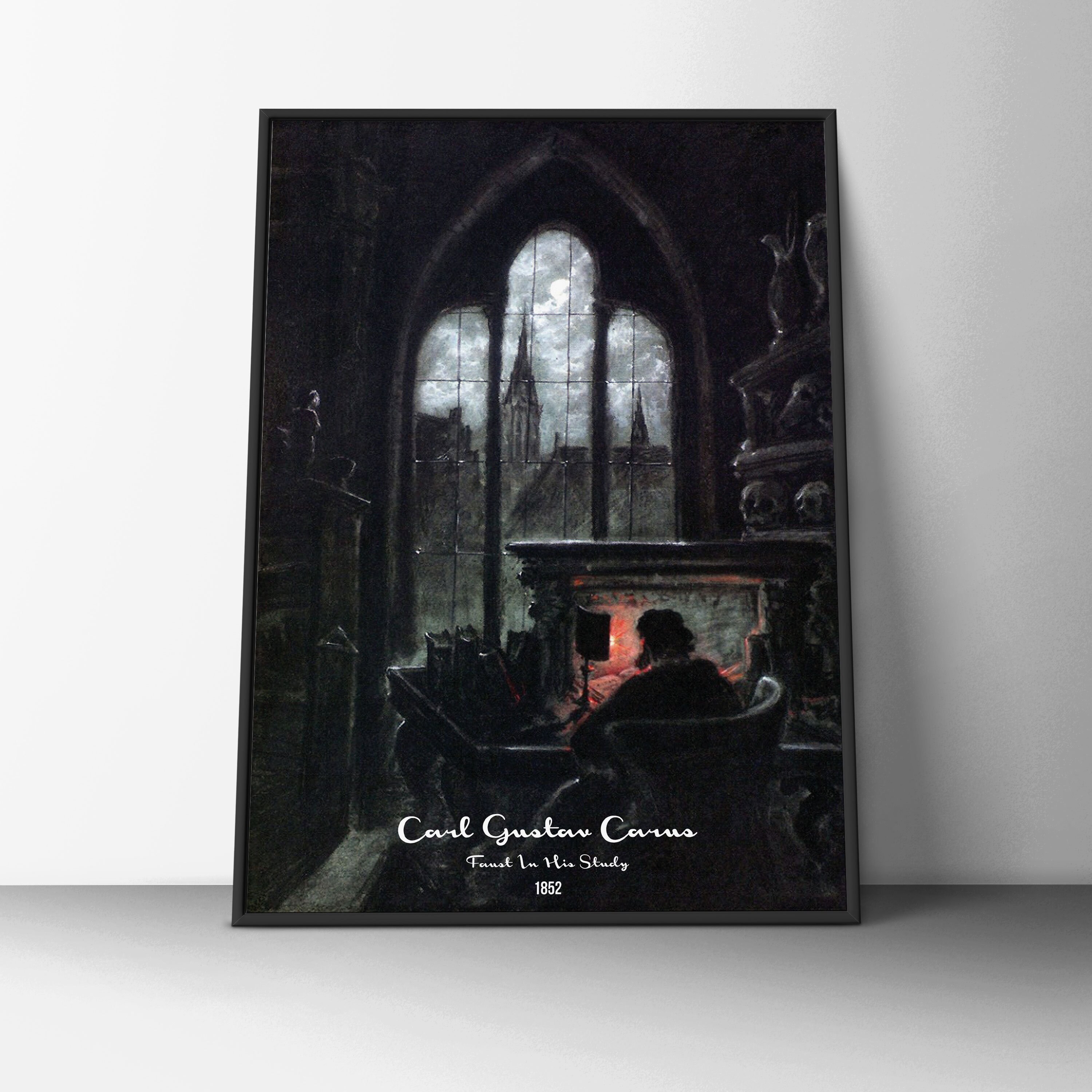Carl Gustav Carus Poster, Faust in His Study Print, 1852 Painting ...