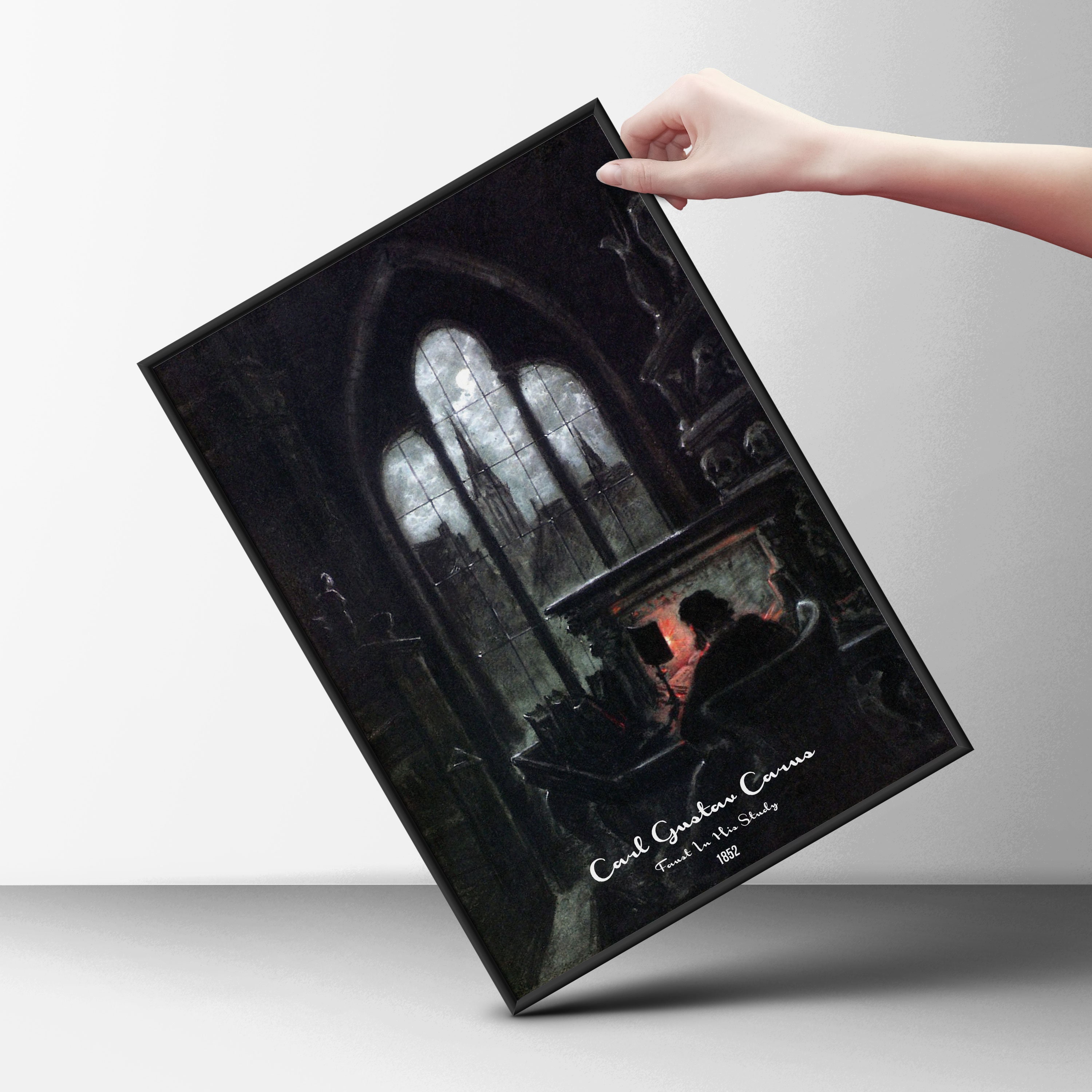 Carl Gustav Carus Poster, Faust in His Study Print, 1852 Painting ...