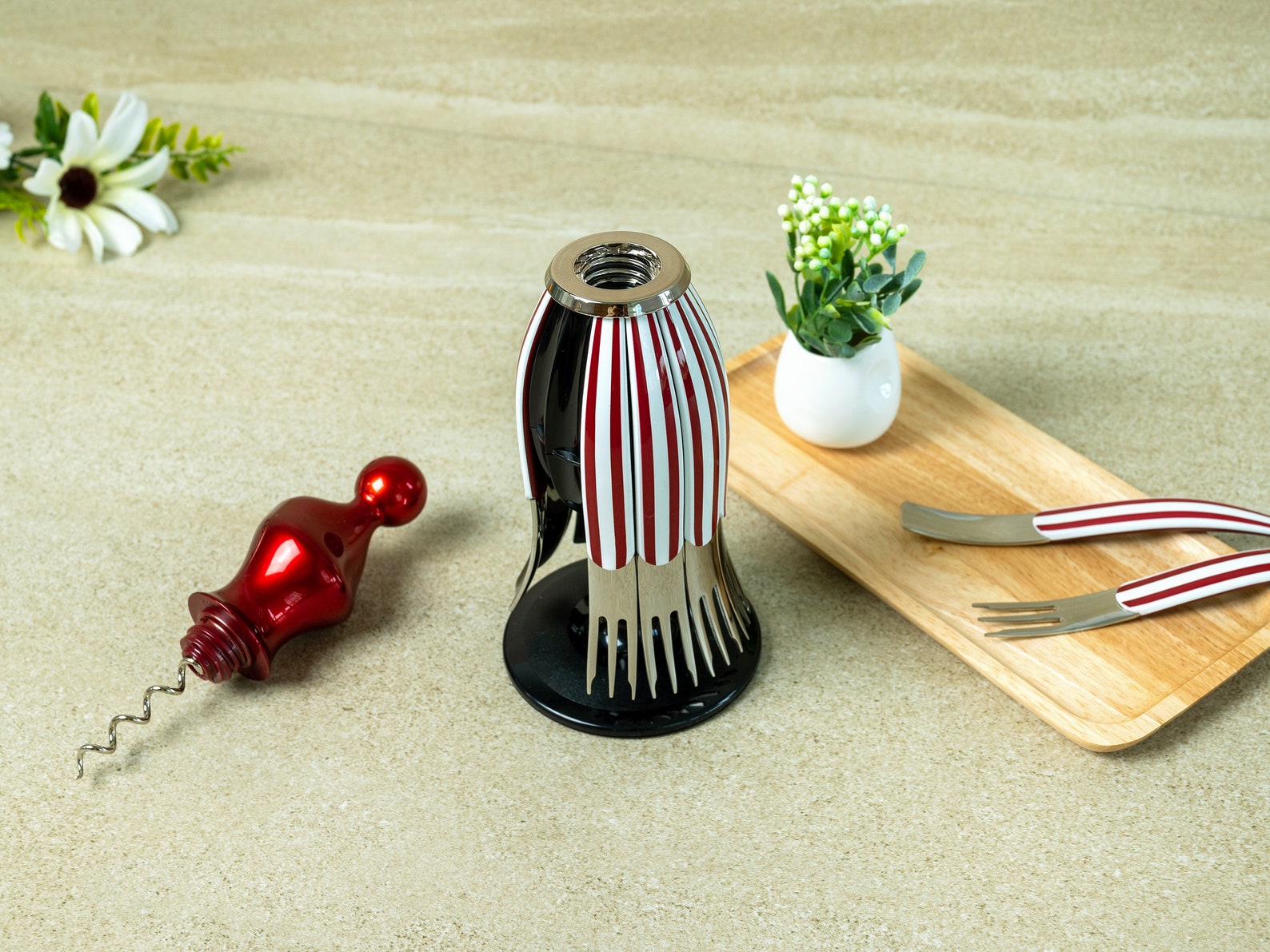 Designer's Dessert Fork Set With Wine Opener and Spoon - Etsy