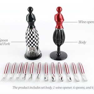 Designer's Dessert Fork Set With Wine Opener and Spoon - Etsy