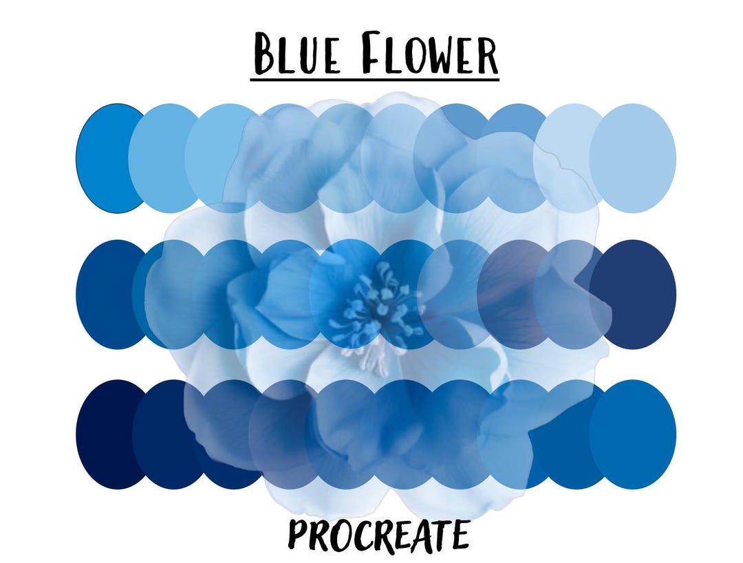 Blue Flower Colors Procreate Palette|color Picker Download Included - Etsy