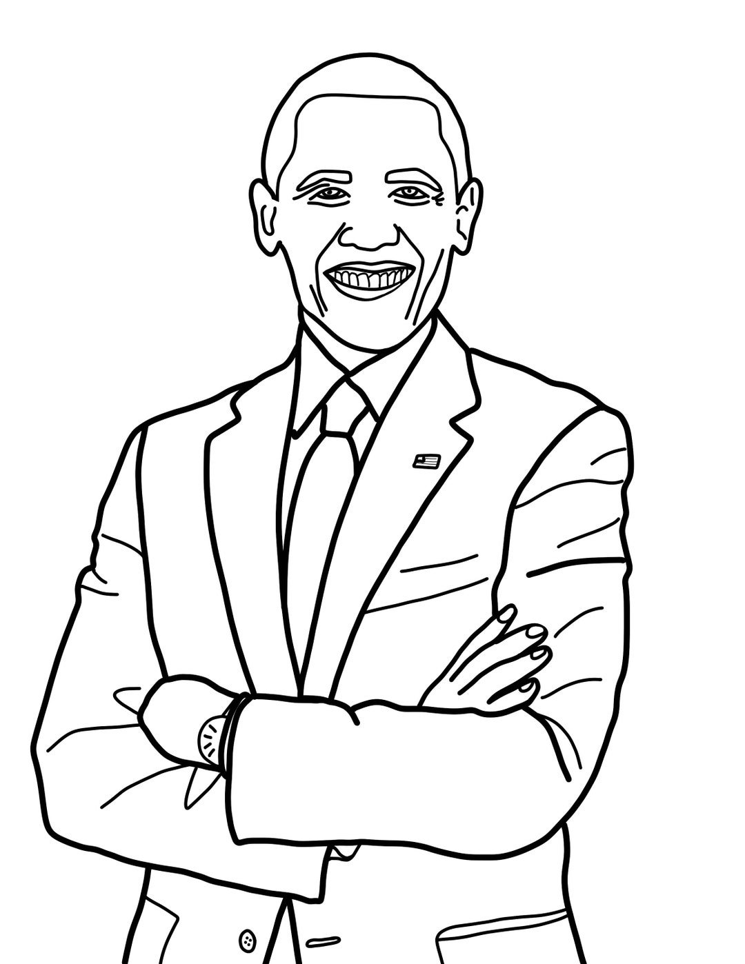Barack Obama Coloring Page - Etsy