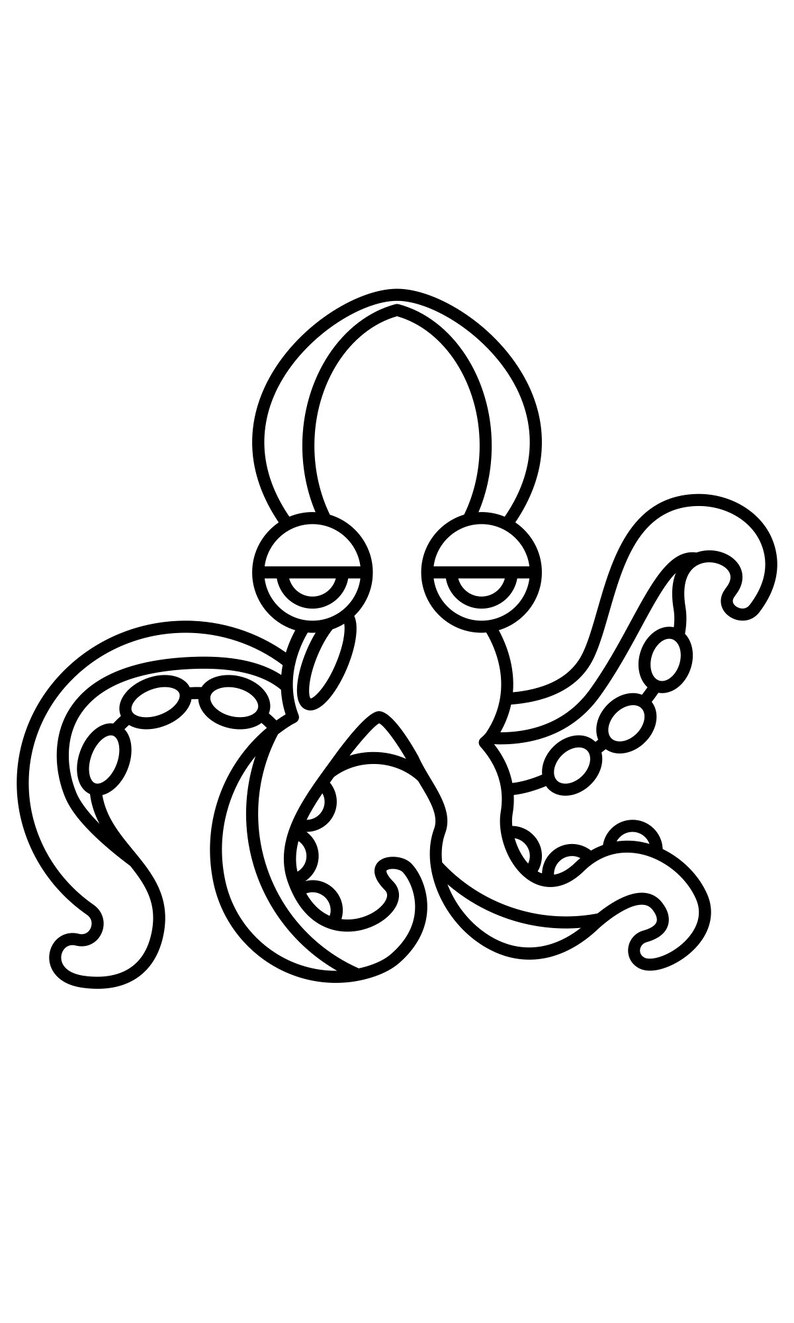 Cool Octopus Coloring Page - Etsy