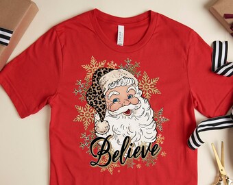 Santa Leopard Shirt - Etsy