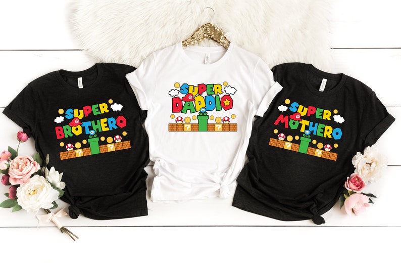 Custom Super Mario Birthday Shirt Super Mario Family - Etsy
