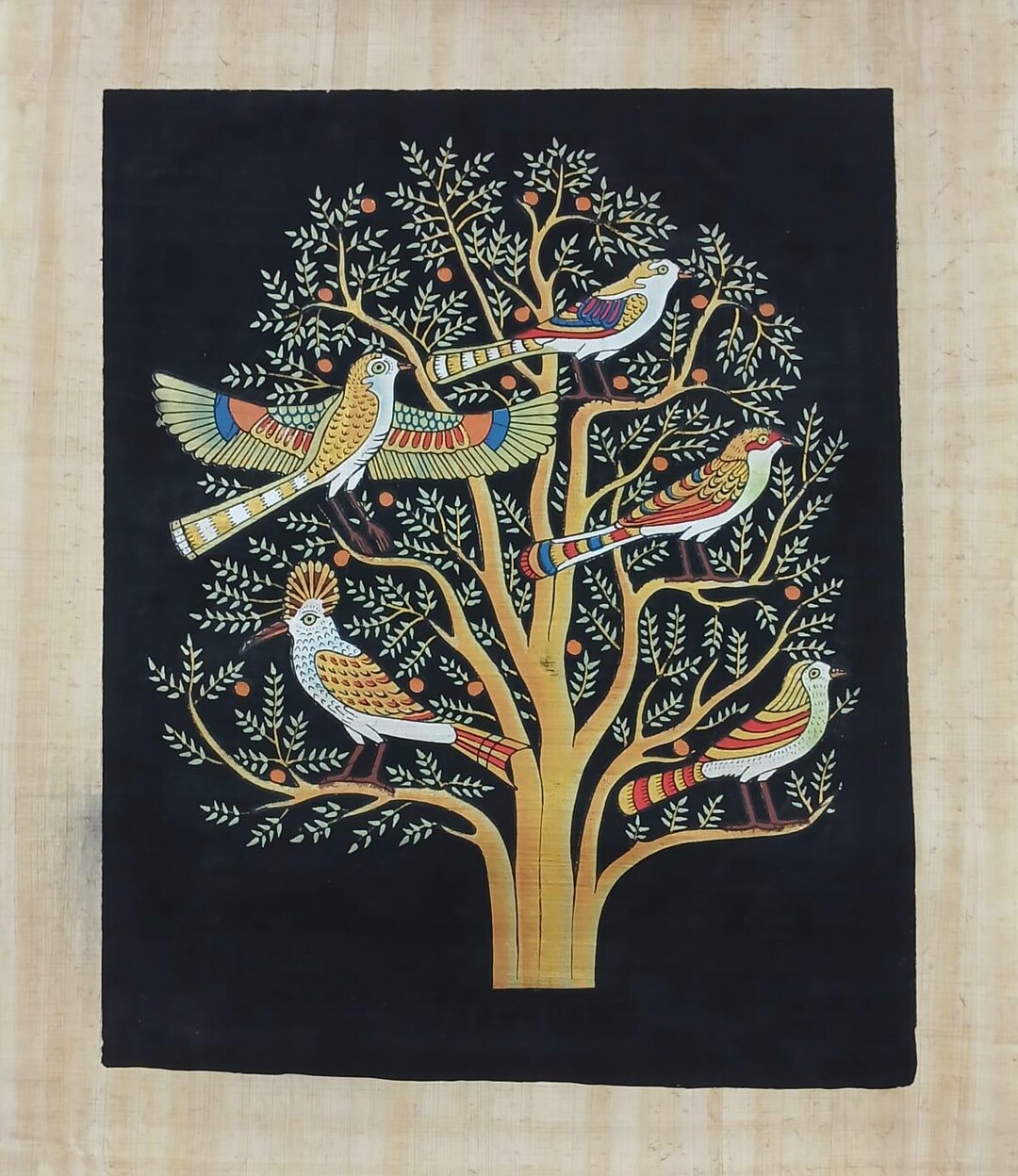 Papyrus Painting - Tree of Life With a Dramatic Black Background. - Etsy