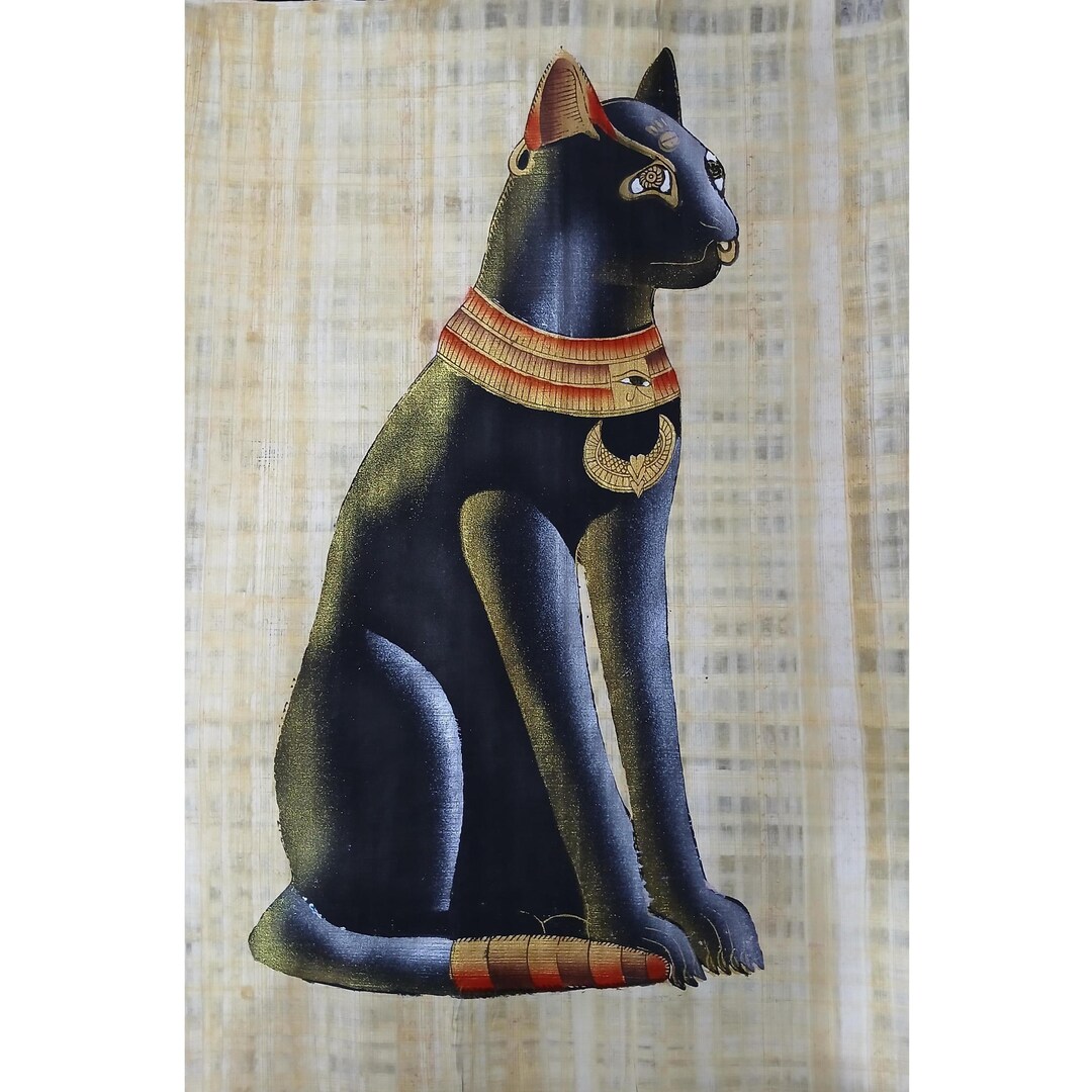 Papyrus Painting - the Egyptian Cat Bast (bastet). - Etsy