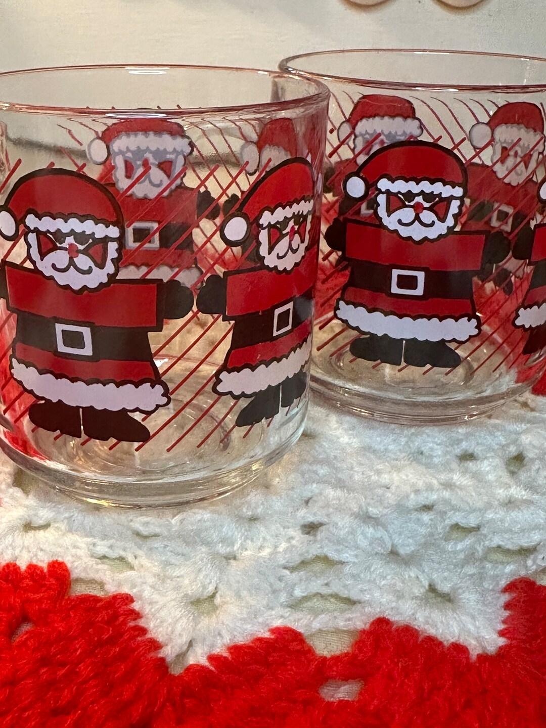 Vintage Luminarc Santa Graphic Christmas Mugs - Etsy